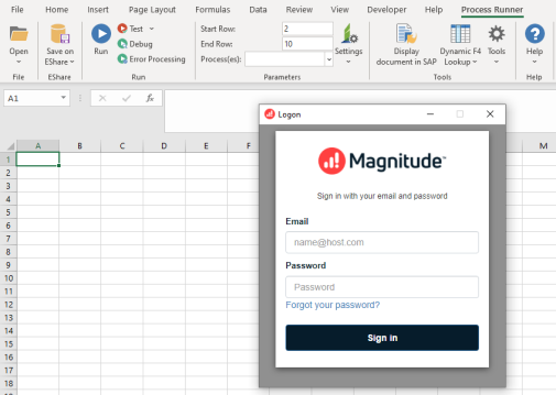 Using Process Runner Excel Add-in | Process Runner Excel Add-in